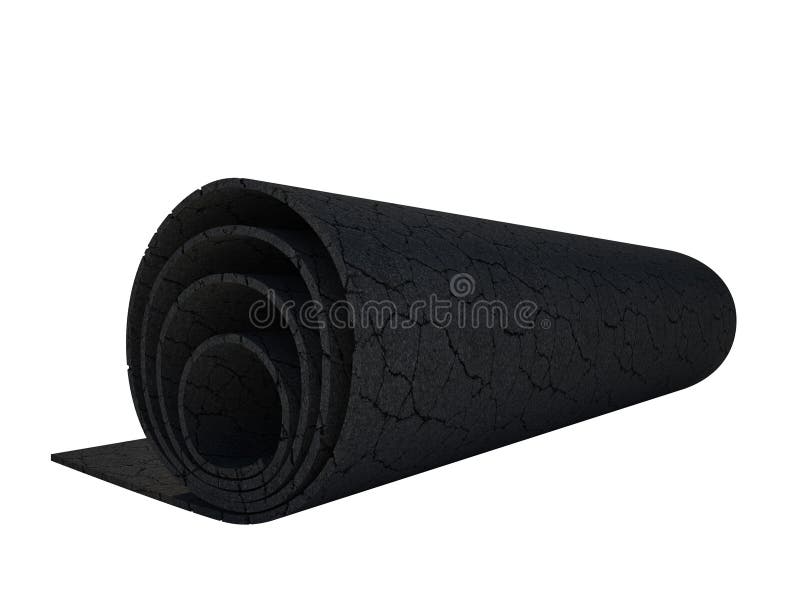 Isolated 3d Rendering of a Road Rolled Up Stock Illustration ...