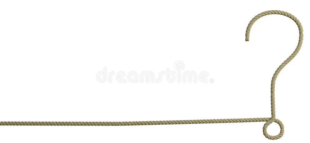 Isolated 3d Rendering of a Rope with Question Mark Stock Illustration ...