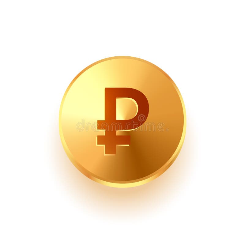 Isolated and 3d Ruble Golden Coin Design Stock Vector - Illustration of ...