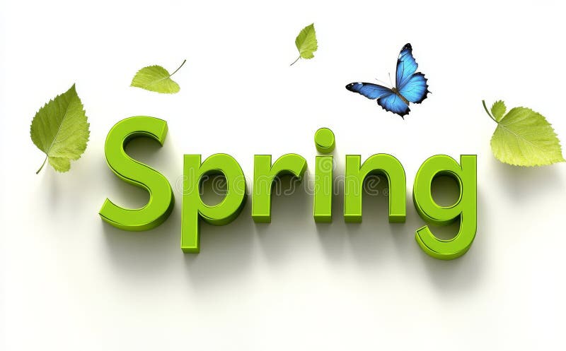 Isolated 3D Spring Word on White Background with Clipping Paths Stock ...
