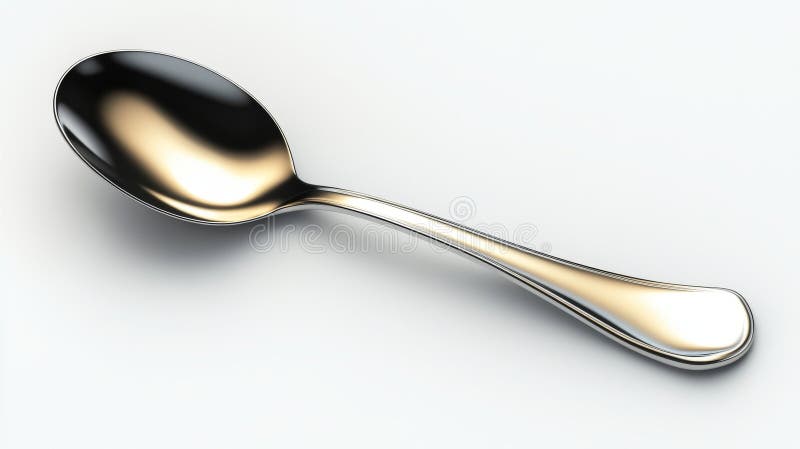 Isolated 3D Stainless Steel Spoon Illustration Stock Illustration ...