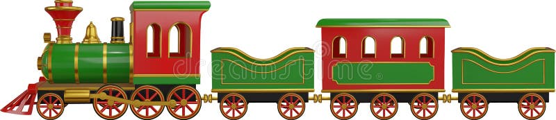 Isolated 3d Steam Train Side View. Christmas Toy Train Stock Vector ...