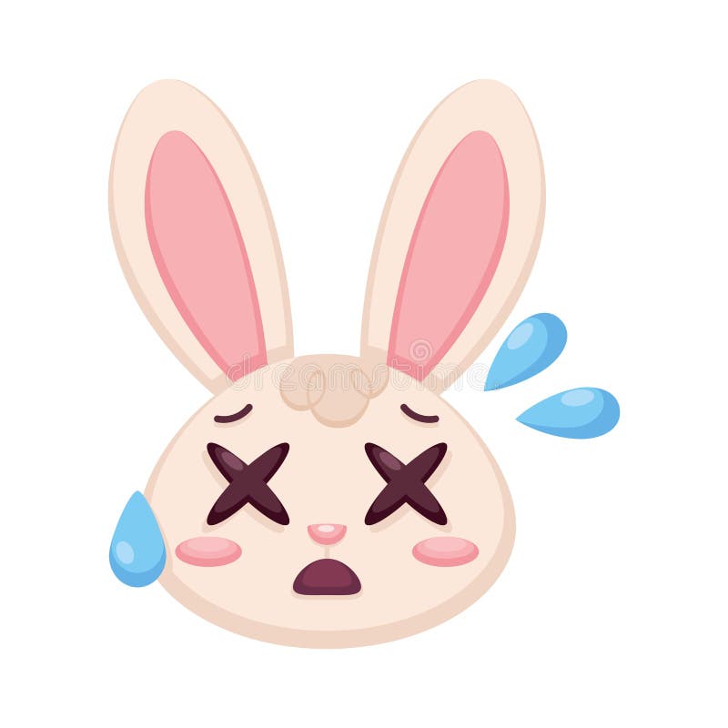 Isolated Dead Rabbit Cartoon Avatar Vector Stock Vector - Illustration ...