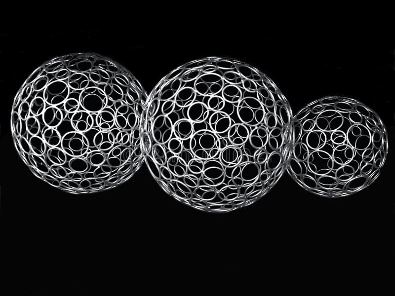 Isolated Decorative Silver Wire Balls on Black Background Stock Photo ...