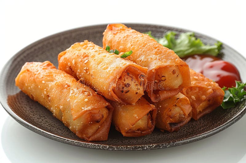 Isolated Deep Fried Spring Roll, Crispy and Delicious, Ideal for Menus ...