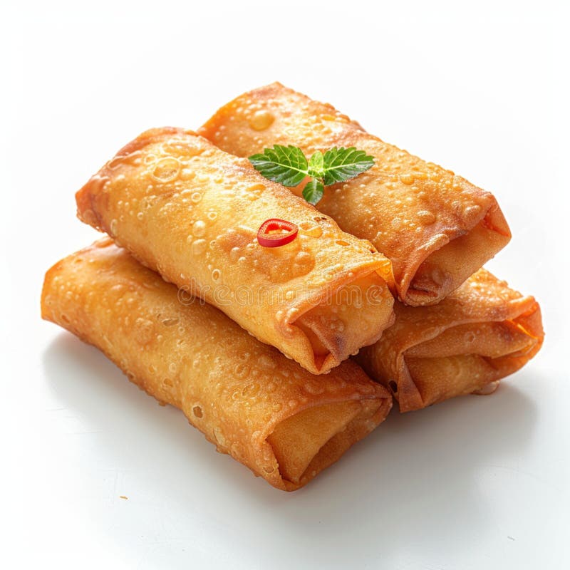 Isolated Deep Fried Spring Roll, Crispy and Delicious, Ideal for Menus ...