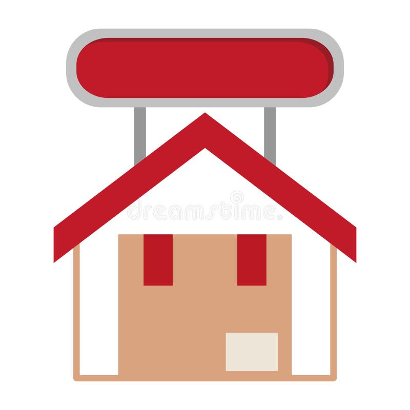 Isolated Delivery Package Inside House Design Stock Illustration ...