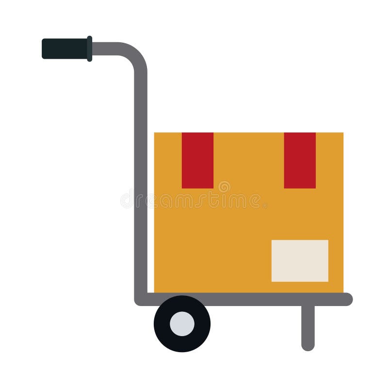 Isolated Delivery Package Over Cart Design Stock Illustration ...