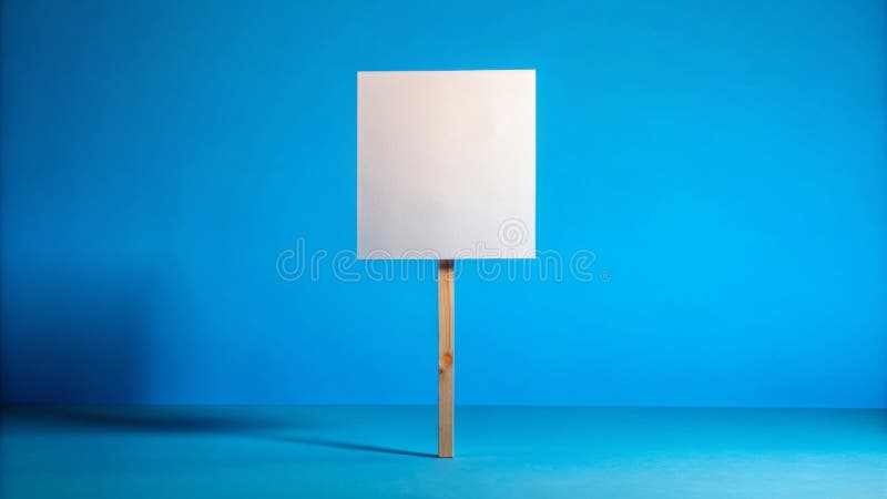 Isolated Demonstration Prop Awaits Activist Message on Vibrant Blue ...
