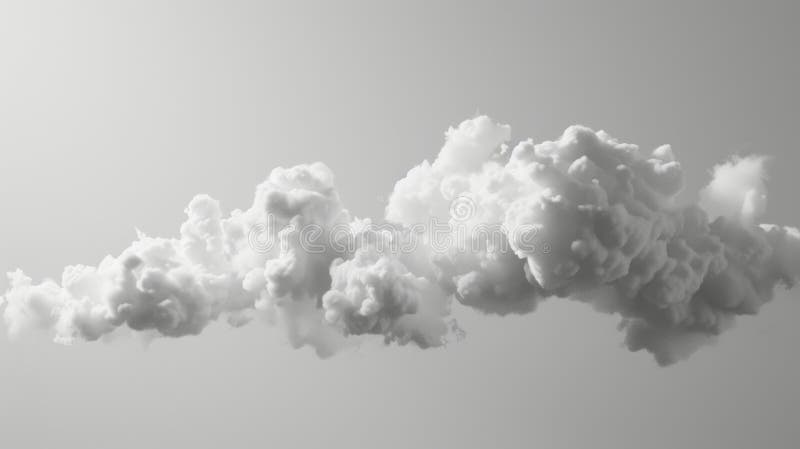 Isolated Design Element. 3D Render. White Cloud. Minimalist Wallpaper ...