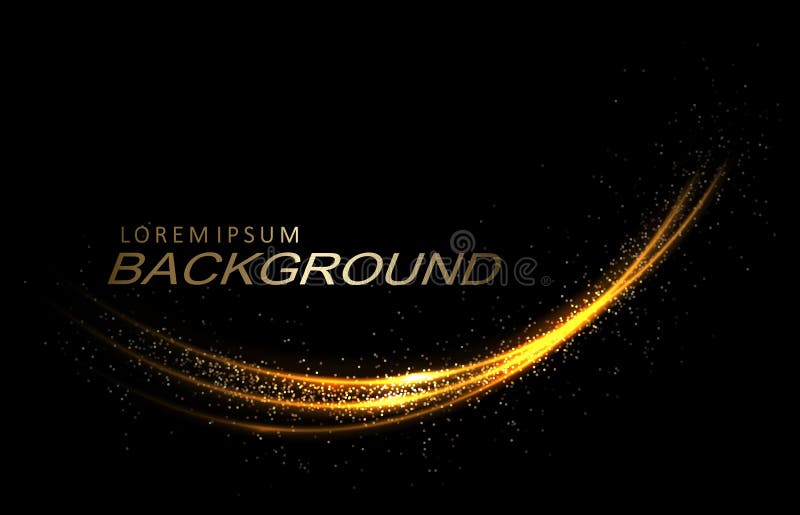 Isolated Design Element, Golden Arc of Shiny Gold Lines with Bright ...