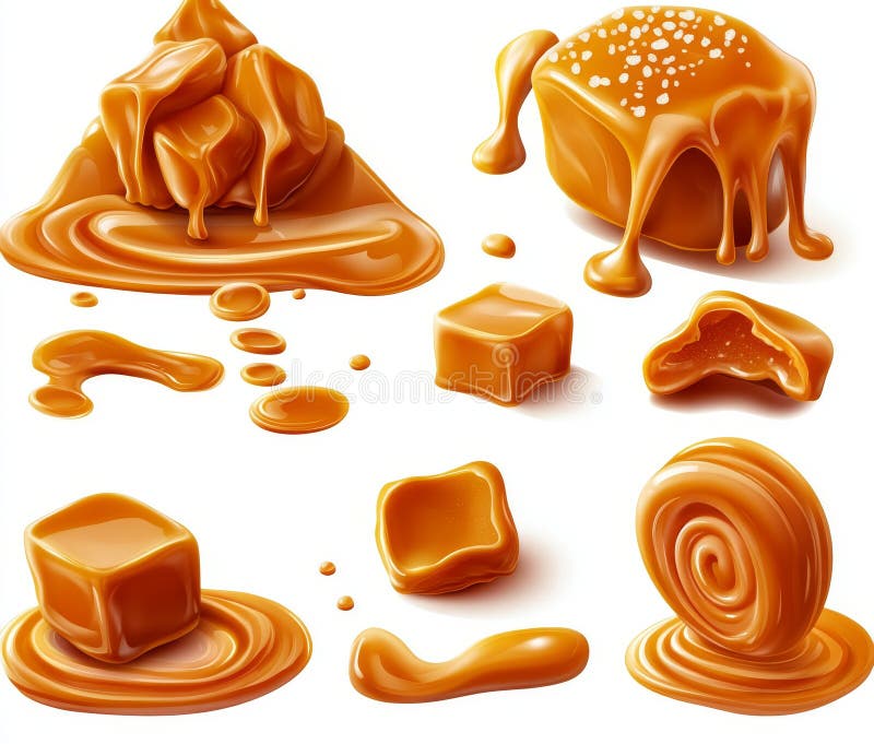 An Isolated Design Element of a Salt Caramel Stack on a Transparent ...