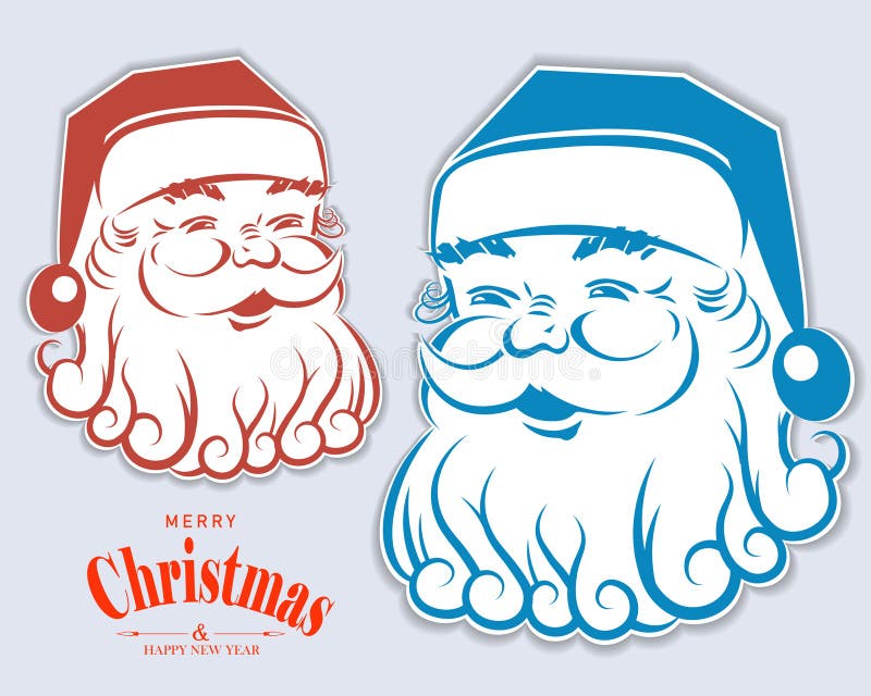 Isolated Design Element,silhouette of Santa Claus Face Stock Vector ...