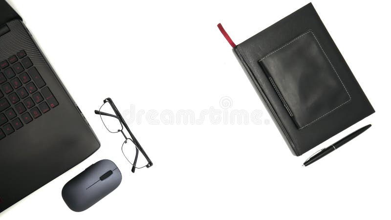 Top view on desktop items. stock image. Image of minimalist - 167486491