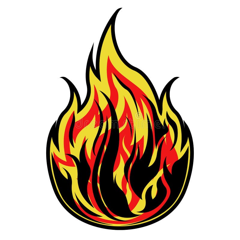 Isolated Flame Over Circle Hazard Symbol. Concept of Labelling of ...