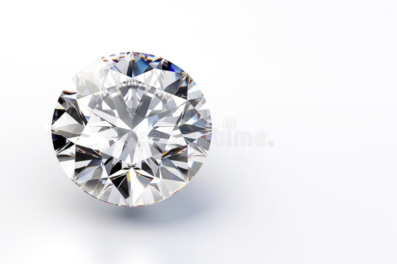 Isolated Diamond Top View - White Background - Copy Space Stock ...