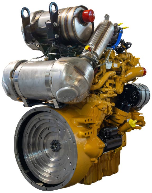 Isolated Diesel Engine with Catalyst and DPF Filter. Industrial Machine ...