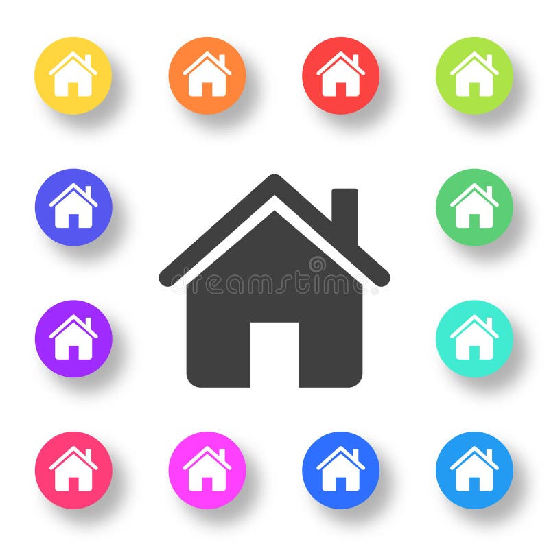 Illustration of Red Home Button Design on a White Background Stock ...