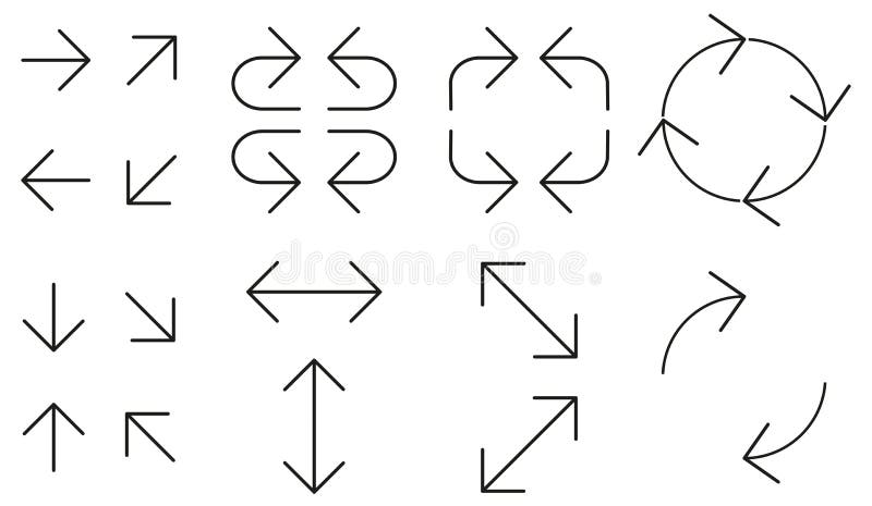 Isolated Digital Illustration of Various Arrows Stock Illustration ...