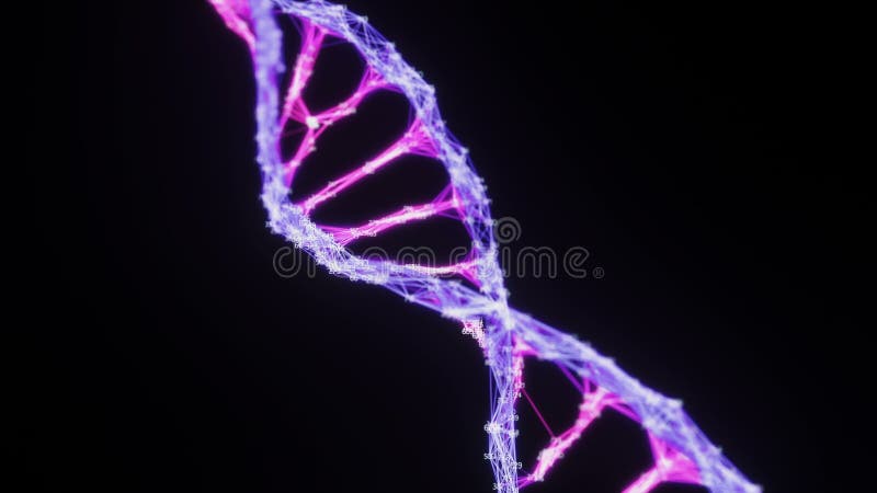 DNA Molecule Strand 3D Render Animation. Stock Video - Video of gene ...