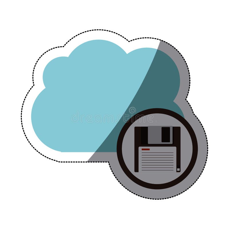 Isolated Diskette and Cloud Design Stock Illustration - Illustration of ...