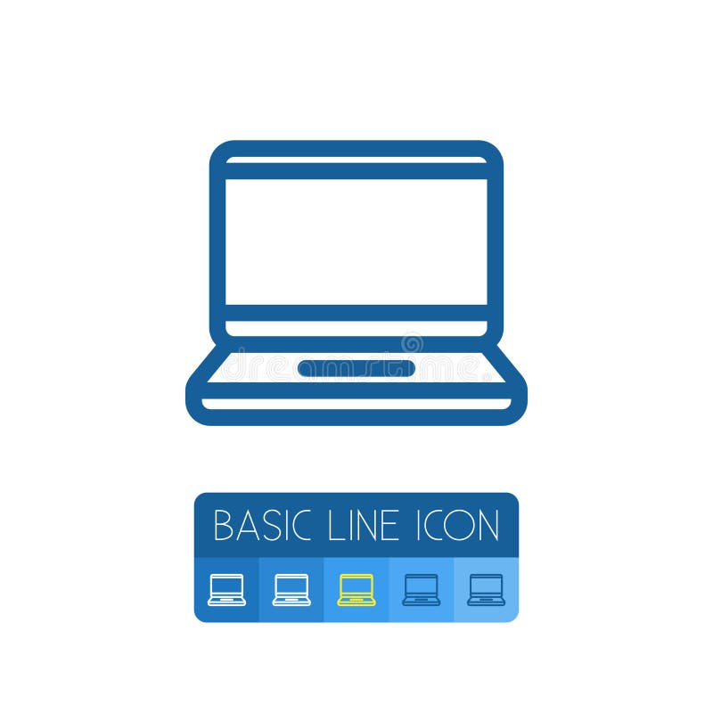 Isolated Display Outline. Laptop Vector Element Can Be Used for Laptop ...