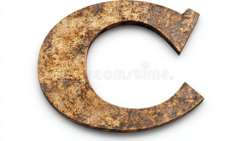 Isolated Distressed Letter C, Graphic Design Element, Rustic Wooden ...