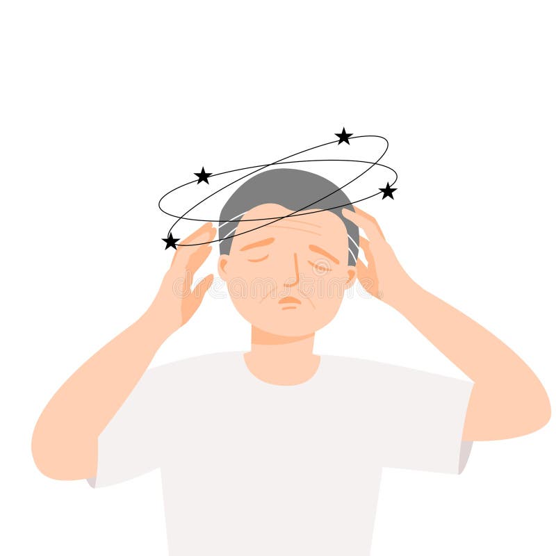 Isolated of Dizzy Man in Flat Vector Illustration Stock Vector ...