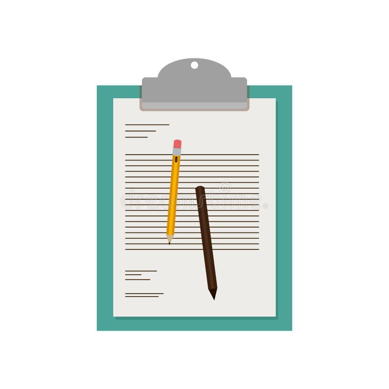 Isolated Document and Pencil Design Stock Vector - Illustration of ...