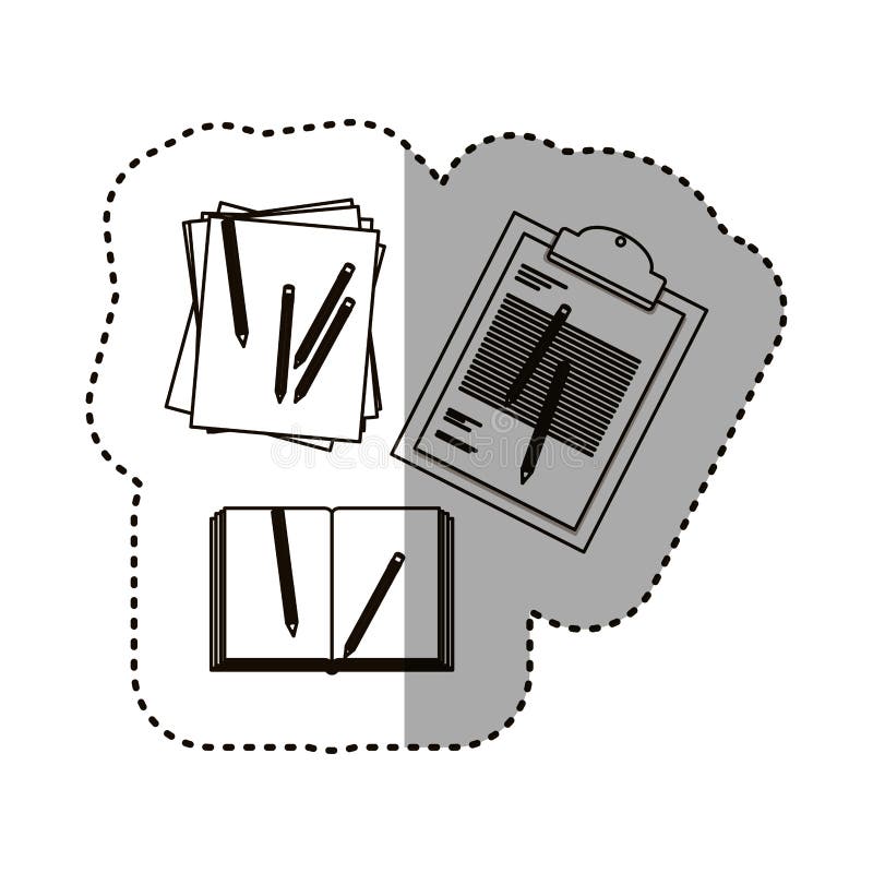 Isolated Document and Pencils Design Stock Vector - Illustration of ...