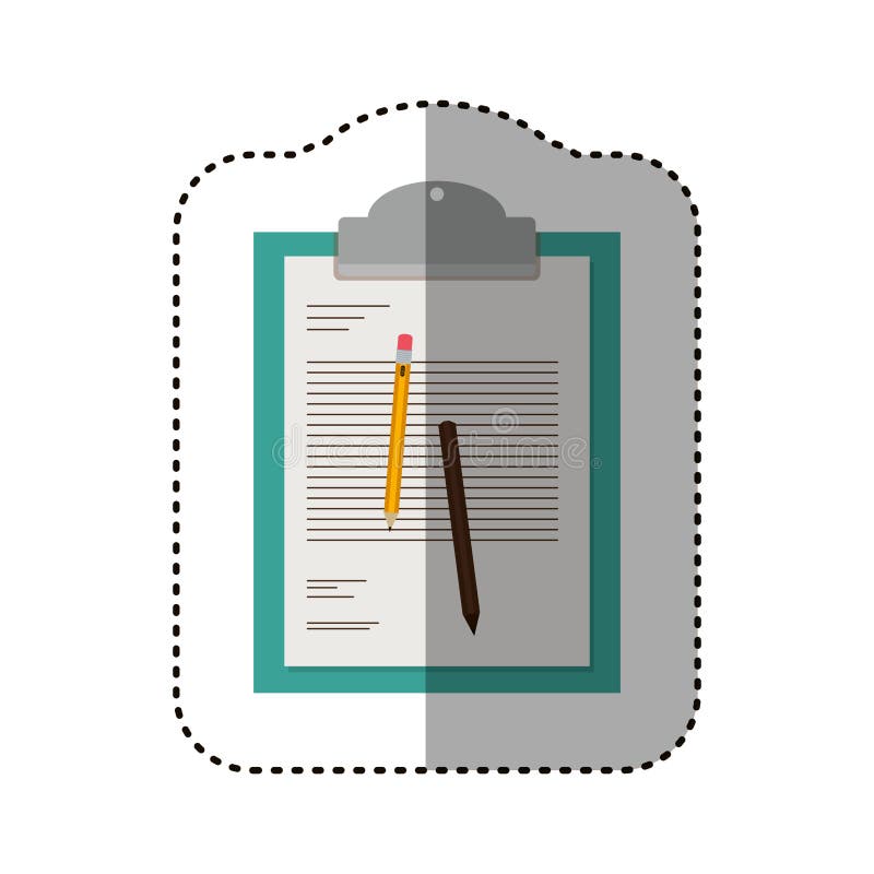 Isolated Document and Pencils Design Stock Vector - Illustration of ...