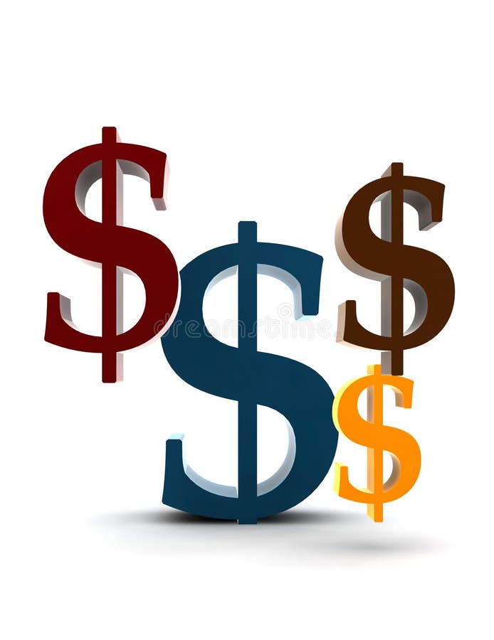 Isolated Dollar Signs Fading Stock Illustration - Illustration of ...