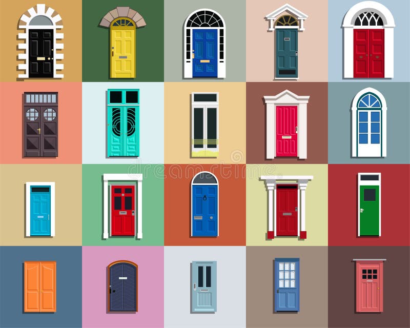 Various Doors and Doorways Vector Set Stock Vector - Illustration of ...