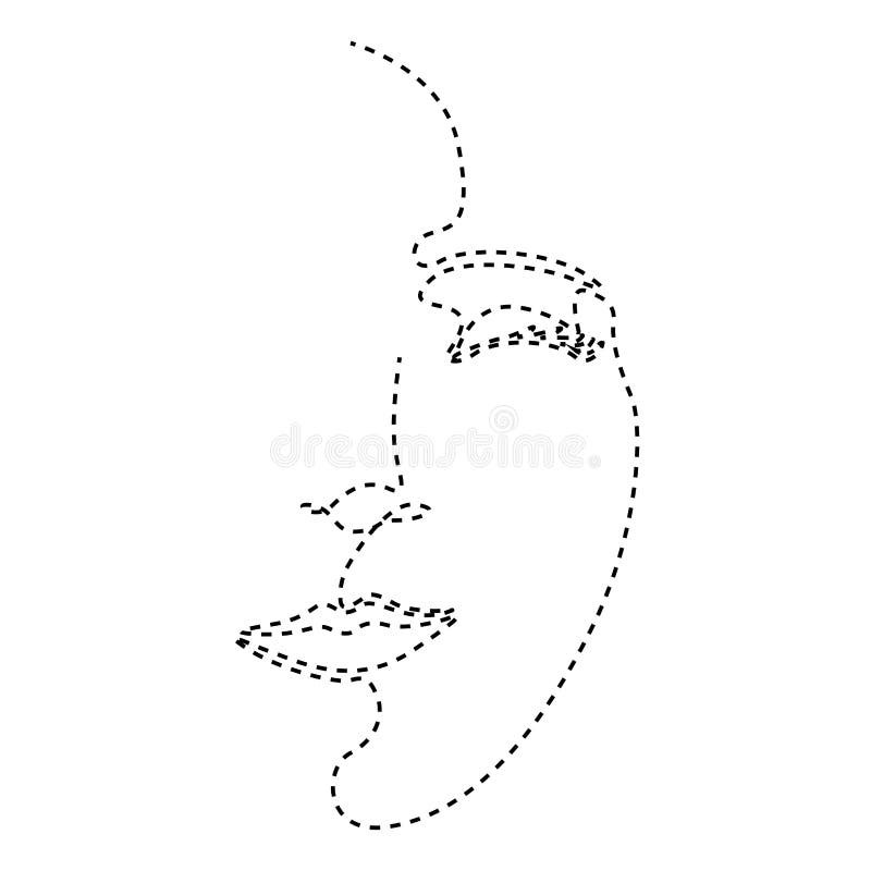 Isolated Dotted Line Beauty Simplicity Face Stock Vector - Illustration ...