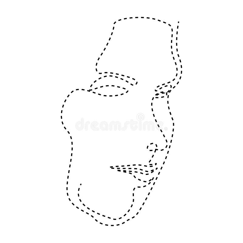 Isolated Dotted Line Beauty Simplicity Face Stock Vector - Illustration ...
