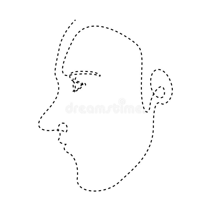 Isolated Dotted Line Beauty Simplicity Face Stock Vector - Illustration ...