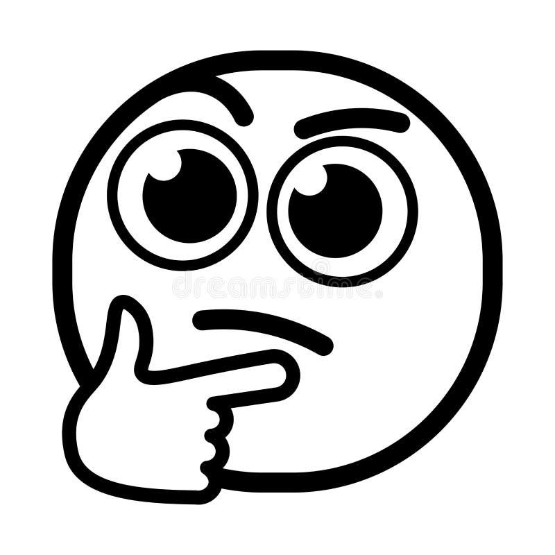 Isolated Doubt Monochrome Emoji Icon Stock Vector - Illustration of ...