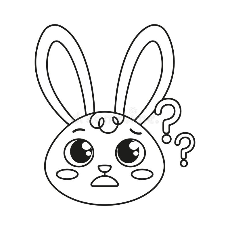 Isolated Doubt Rabbit Cartoon Avatar Vector Stock Vector - Illustration ...