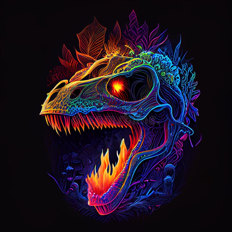 Isolated Dragon Head Skull. Generative AI Stock Illustration ...