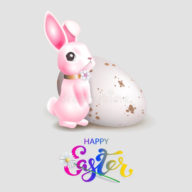 Isolated Drawing with Easter Eggs and Cute Bunny,design Component Stock ...
