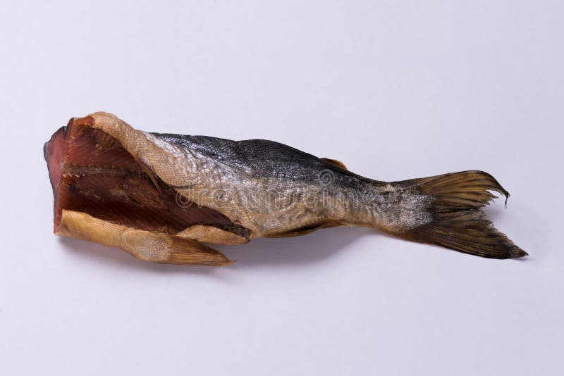 Isolated Dried Fish with Red Meat Pink Salmon Stock Photo - Image of ...