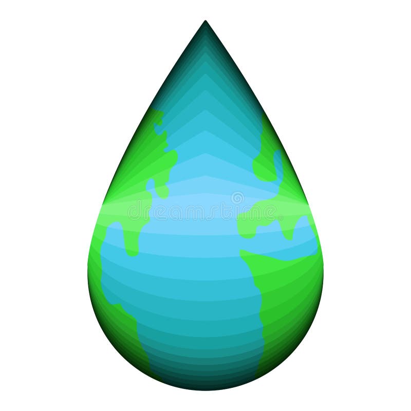 Isolated Earth with a Drop of Water Shape Stock Vector - Illustration ...