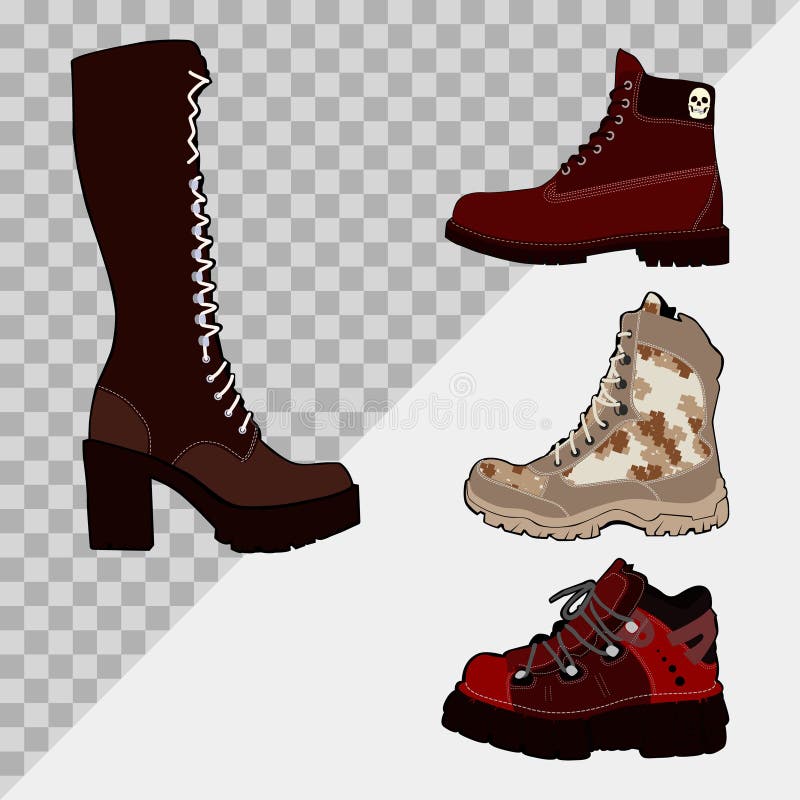 Isolated and Easily Editable Illustration of Some Cool Boots. Stock ...