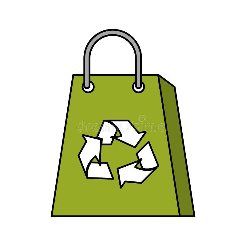 Isolated Eco Recycle Bag Design Stock Vector - Illustration of idea ...