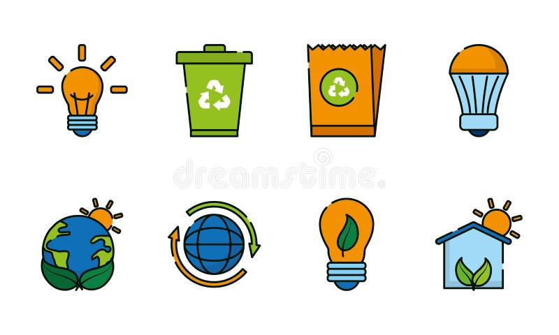 Isolated Ecology and Bio Icon Set Vector Design Stock Vector ...