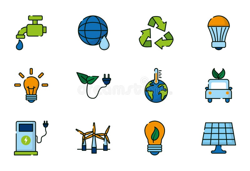 Isolated Ecology and Bio Icon Set Vector Design Stock Vector ...