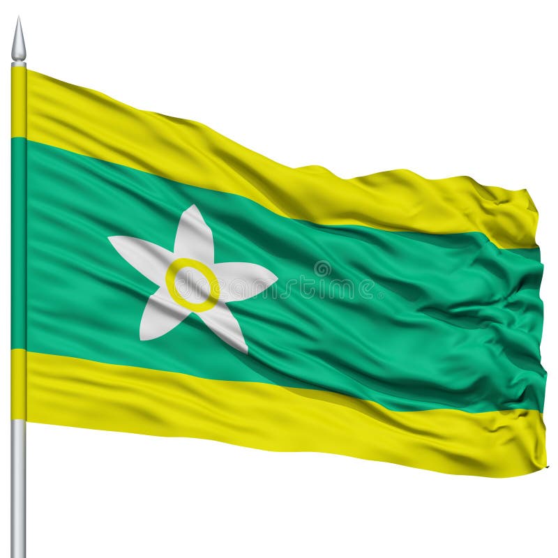 Ehime Prefecture Of Japan Flag Textile Cloth Fabric Waving On The Top ...