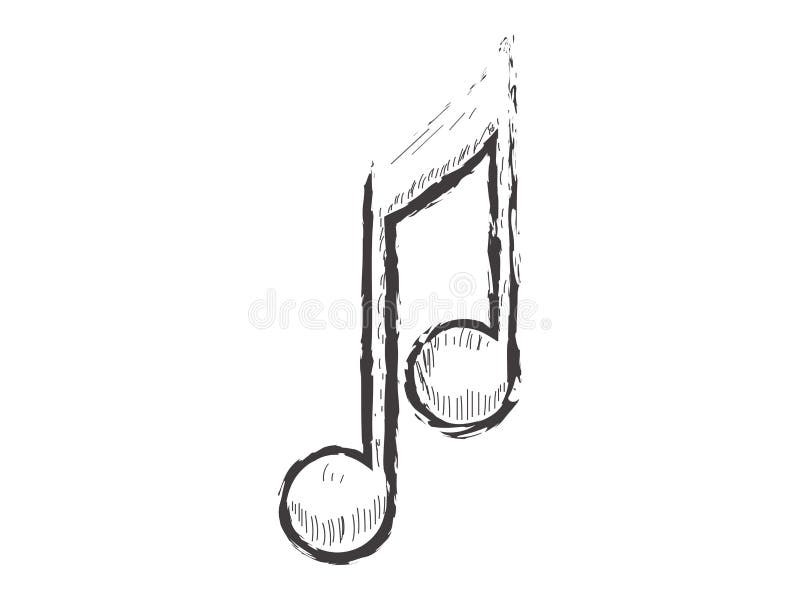 Isolated Eighth Musical Note Sketch Stock Vector - Illustration of ...