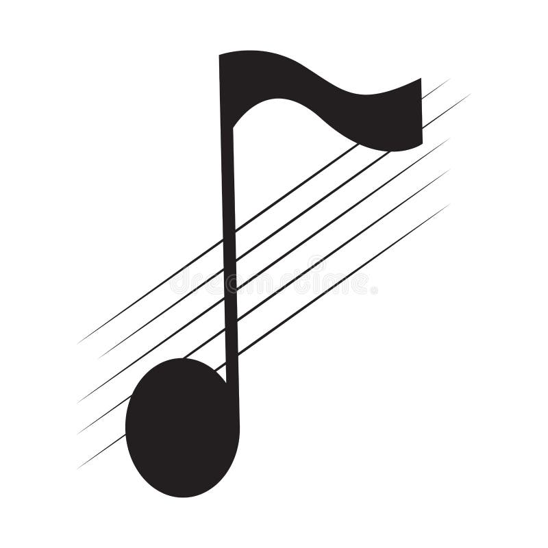 Isolated Eighth Note on a Pentagram Stock Vector - Illustration of ...