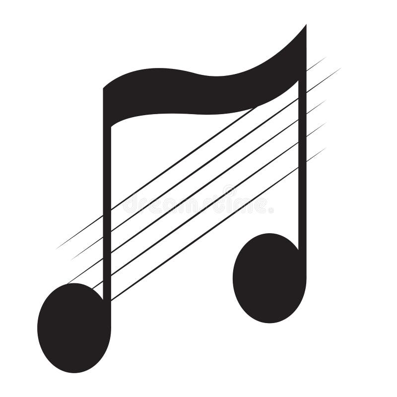 Isolated Eighth Note on a Pentagram Stock Vector - Illustration of ...